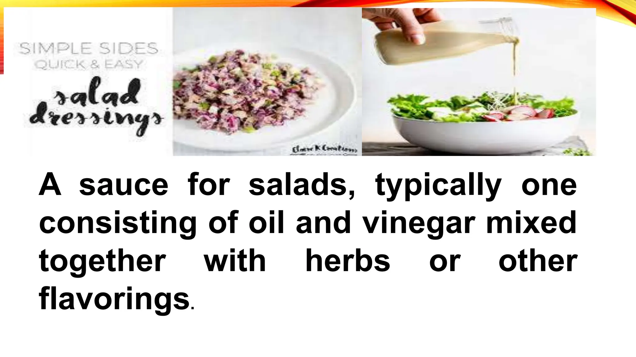 sALAD AND it's Classification according to meal function and according ...