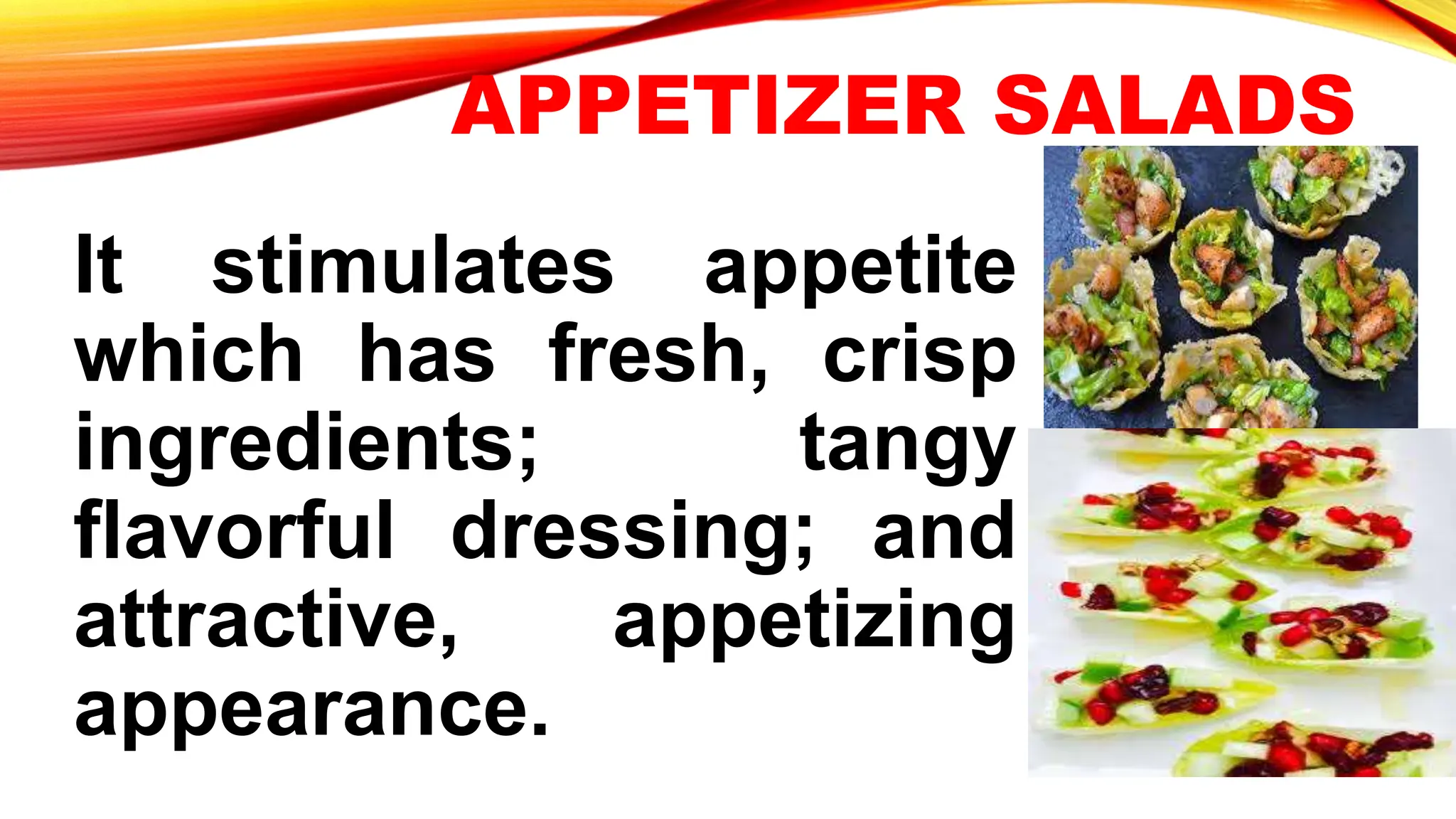 sALAD AND it's Classification according to meal function and according ...