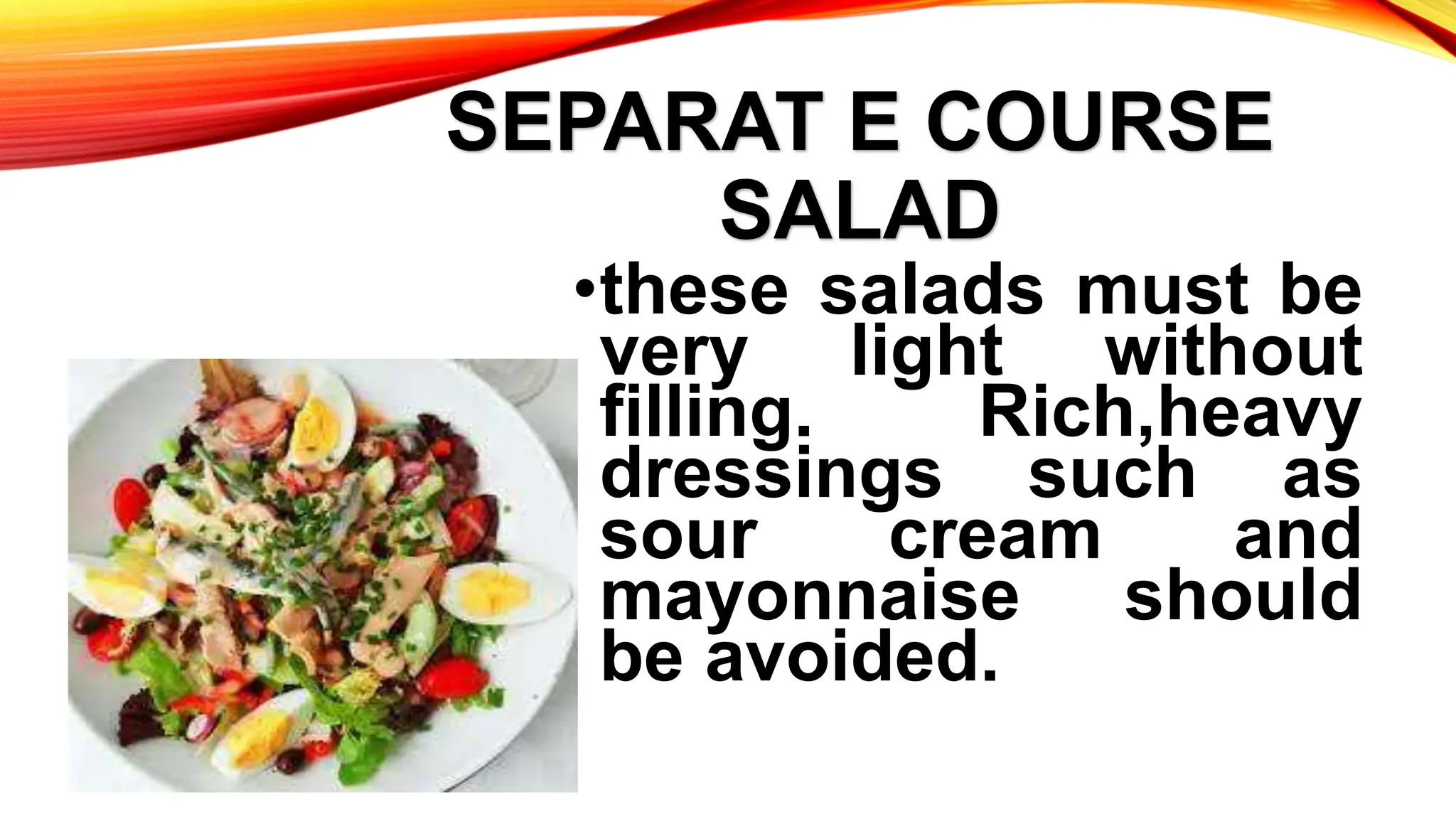 sALAD AND it's Classification according to meal function and according ...