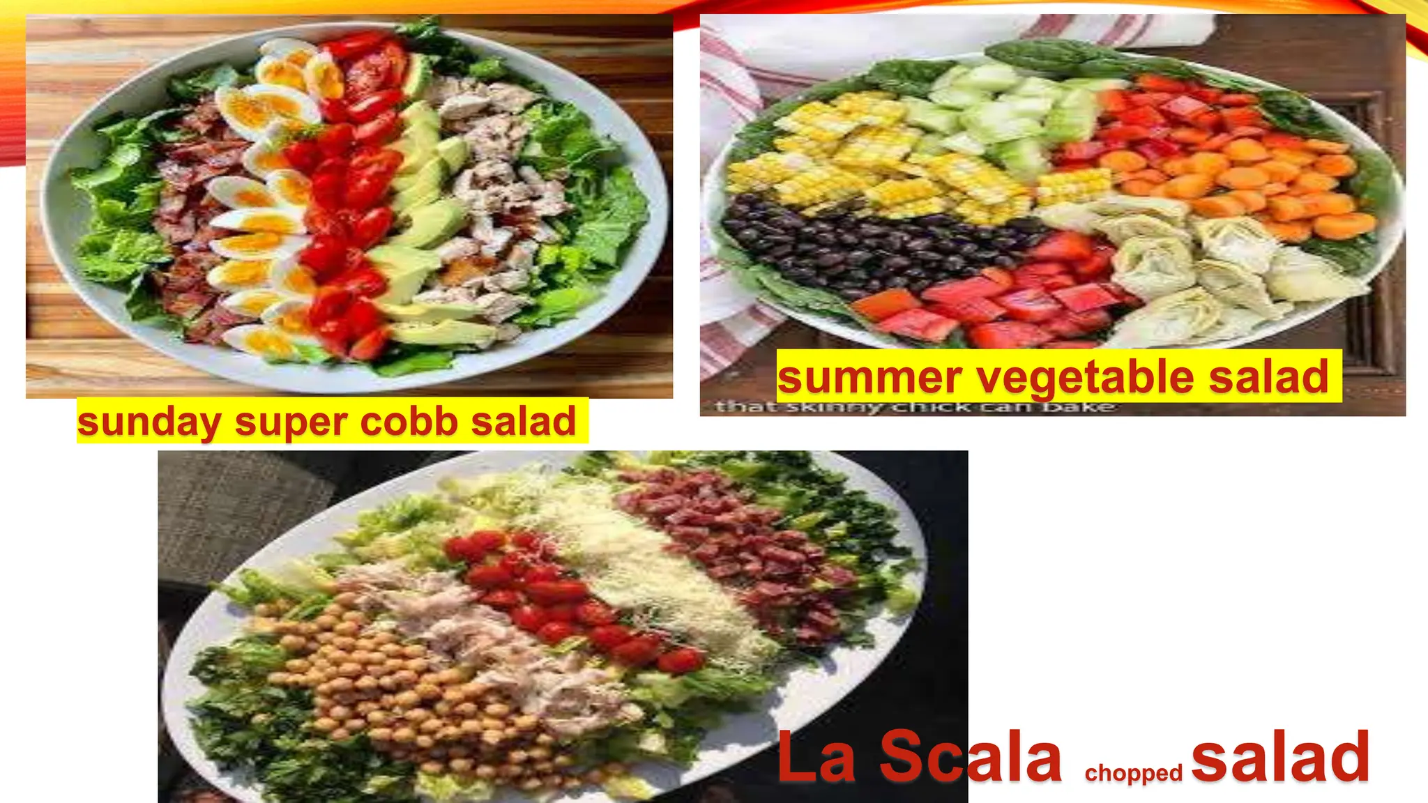 sALAD AND it's Classification according to meal function and according ...