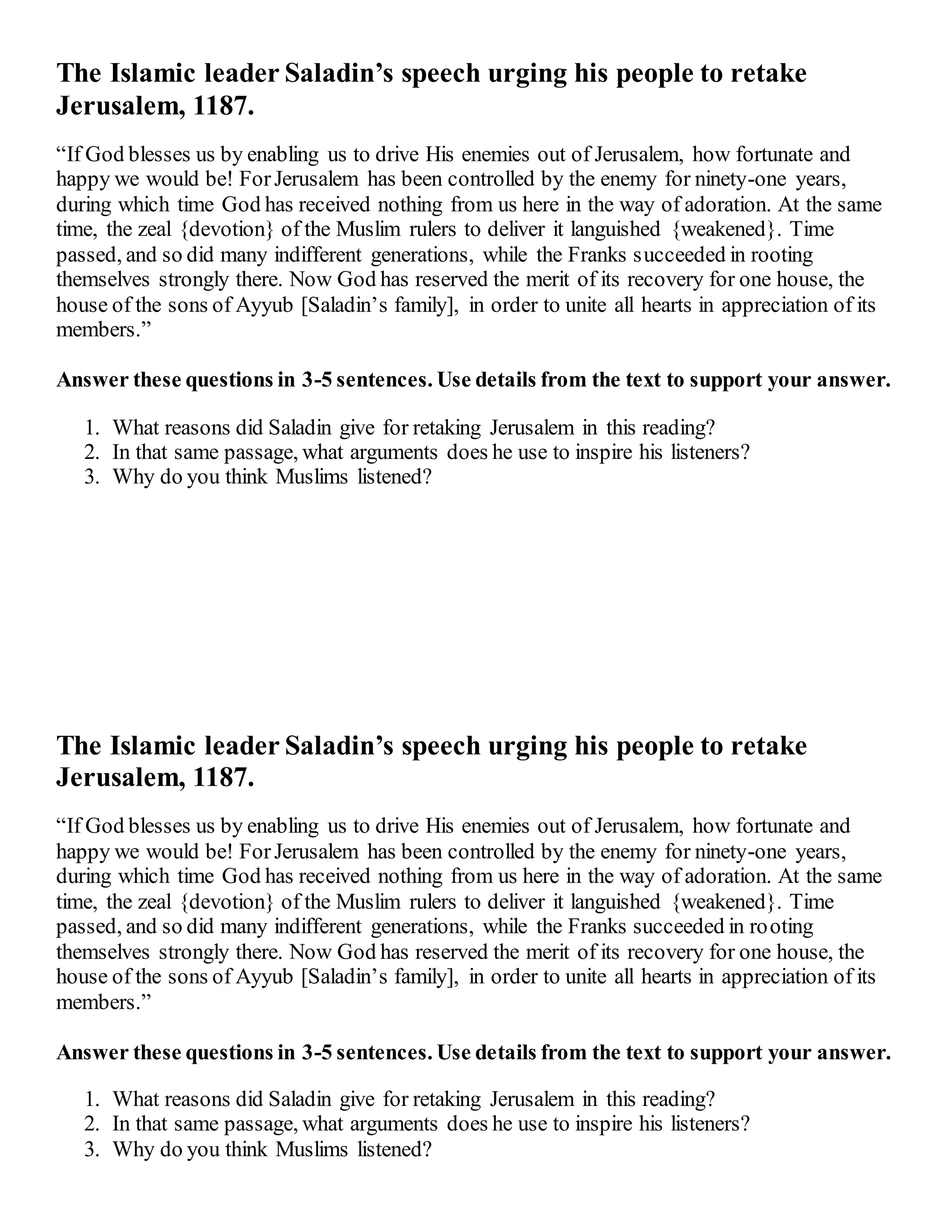 Saladin primary source | DOCX