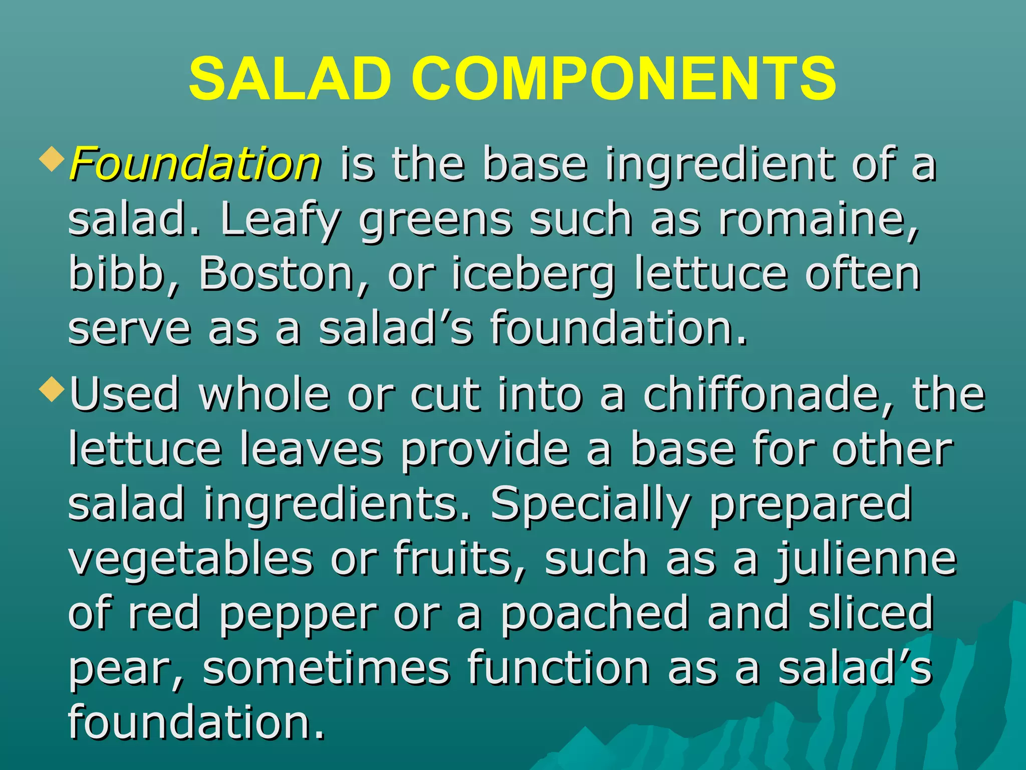 Salads & salad dressing | PPT