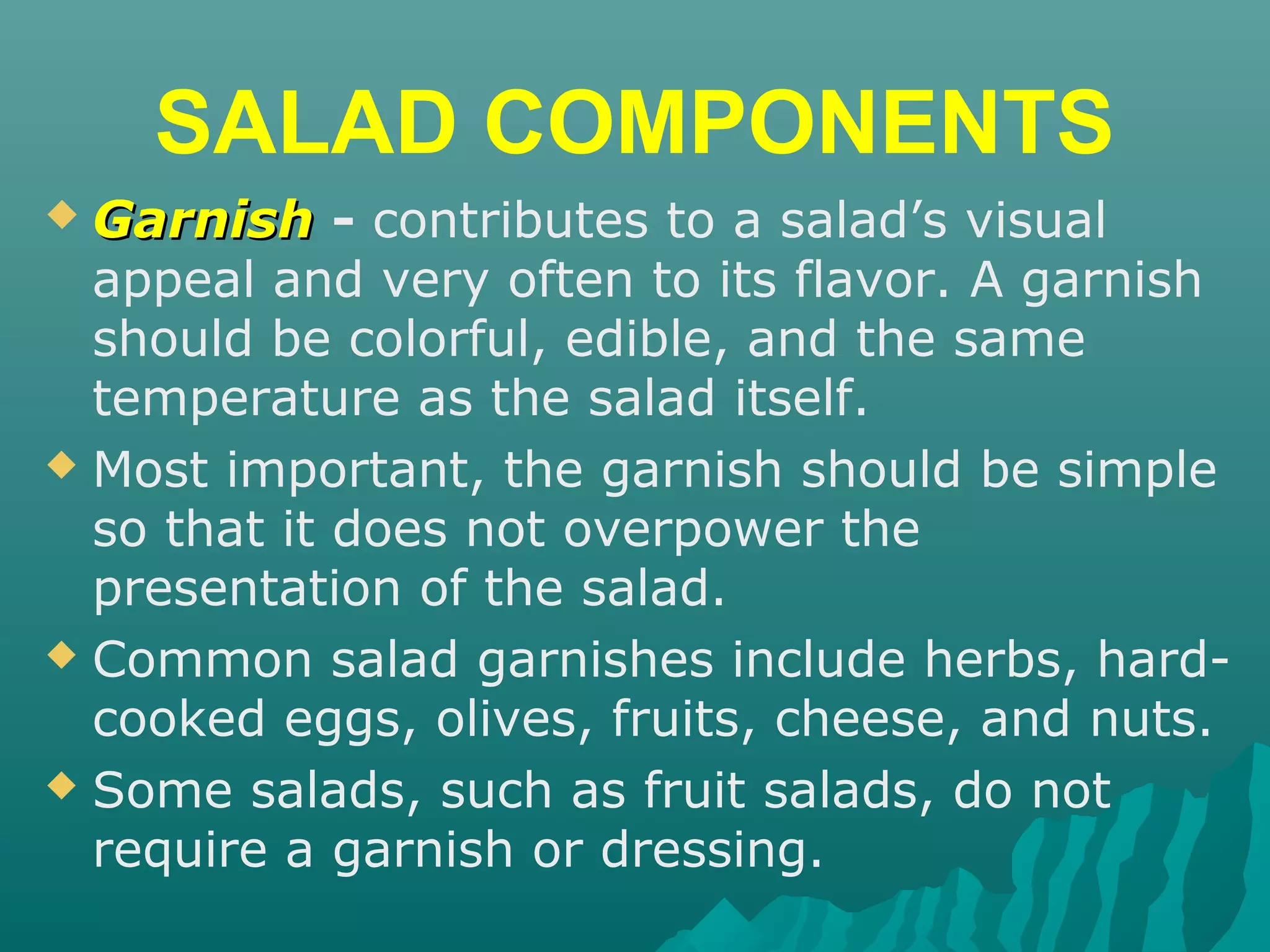 Salads & salad dressing | PPT