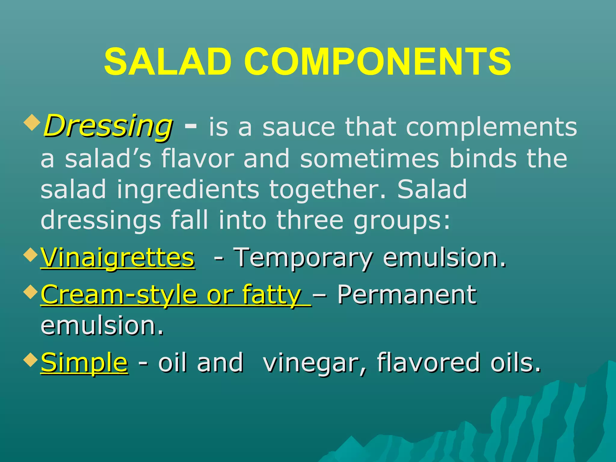 Salads & salad dressing | PPT