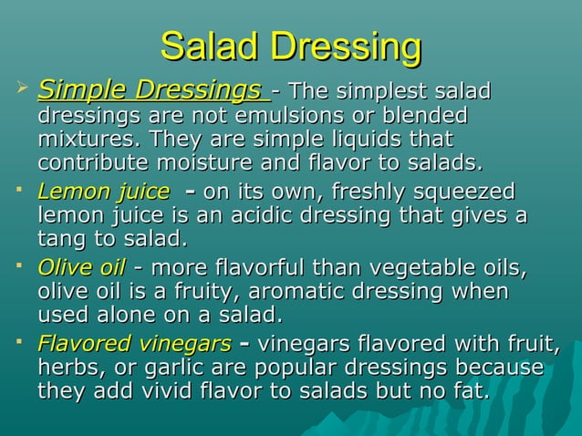 Salads & salad dressing | PPT