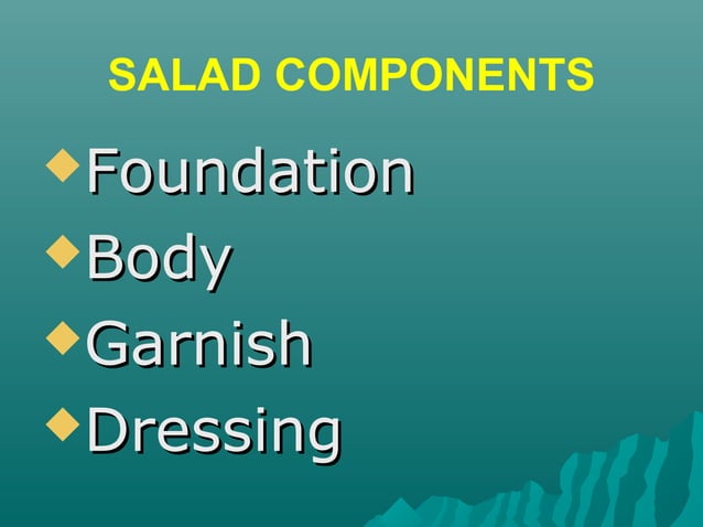 Salads & salad dressing | PPT