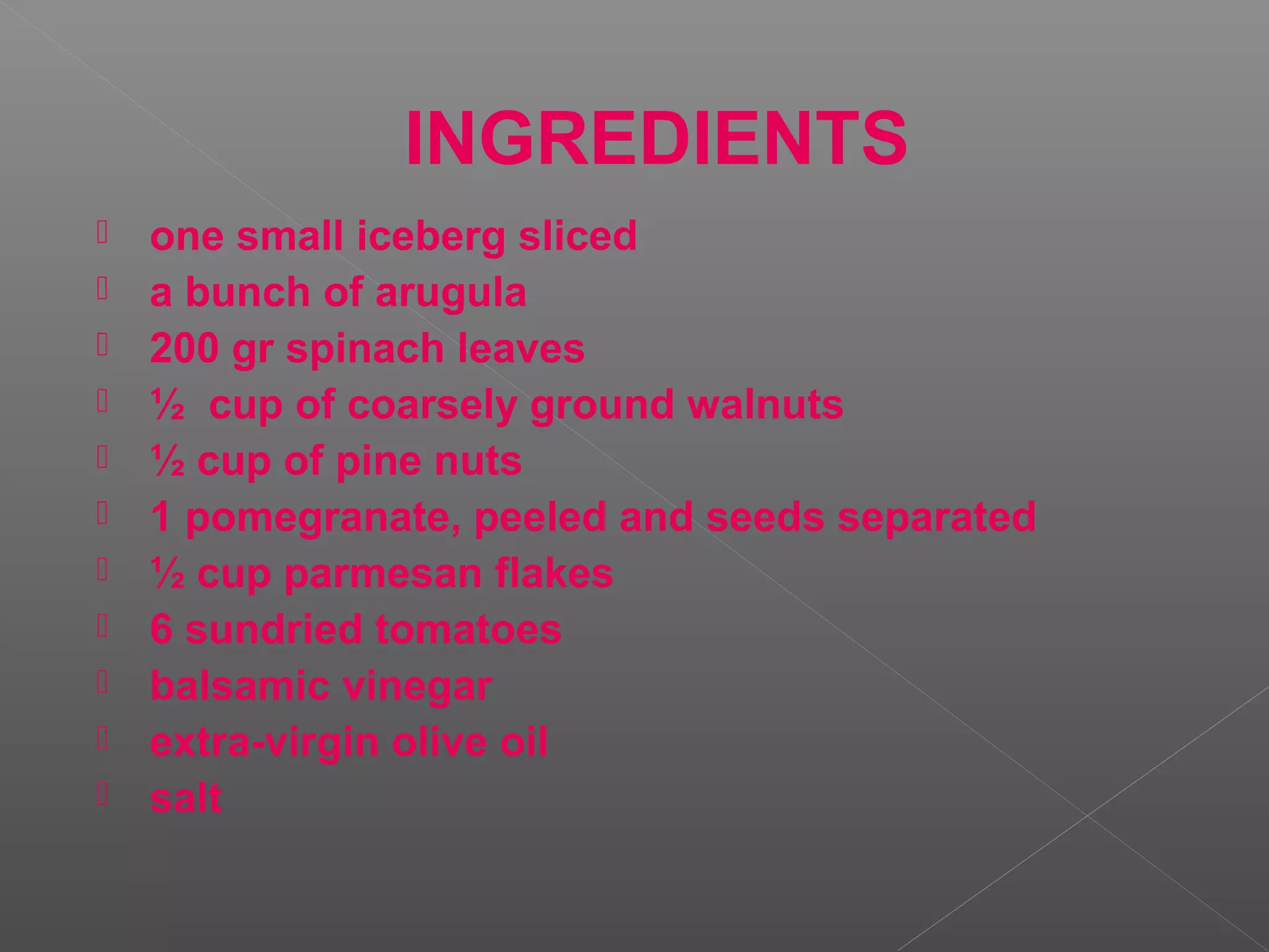 Salad with pomegranate and iceberg | PPT