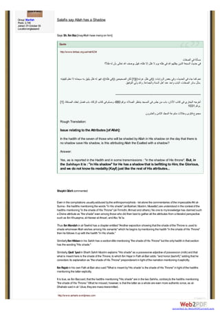 Salafi Creed vs Sunni Creed Part 1 | PDF | Islam | Religion & Spirituality