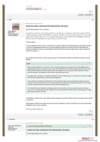 Salafi Creed Vs Sunni Creed Part 2 | PDF