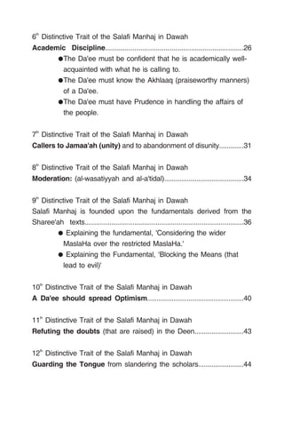 Principles of the Salafi Manhaj in Dawah | PDF