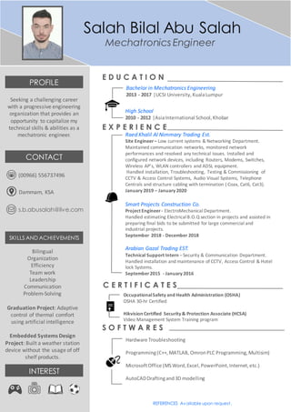 Salah Bilal CV | PDF | Civil Engineering Industry | Industries
