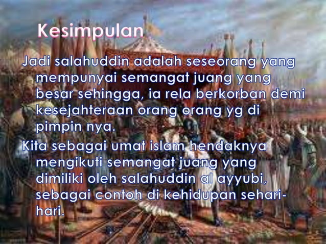 Semangat Perjuangan Salahuddin alayyubi pelajaran Sejarah kebudayaan ...