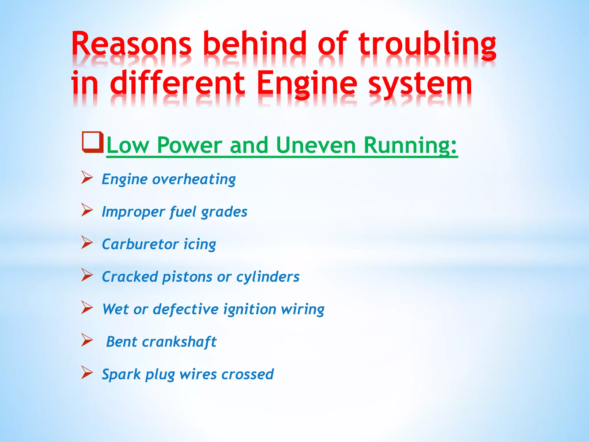 Troubles in Engine system | PPTX
