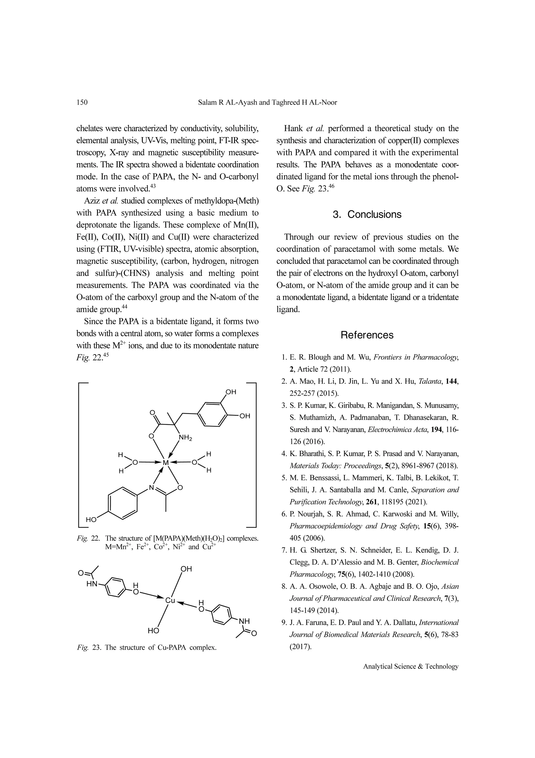 A Review: Synthesis and characterization of metals complexes with paracetamol drug | PDF