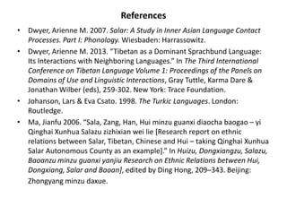 Salar-Tibetan Contact and the Evolution of the Salar Verbal (Evidential ...