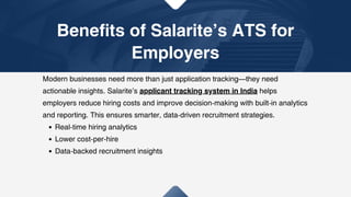 Salarite Introduces Next-Gen Applicant Tracking System in India for ...