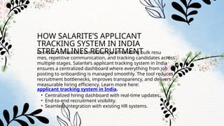 Salarite Smart Applicant Tracking System in India A Complete Hiring ...