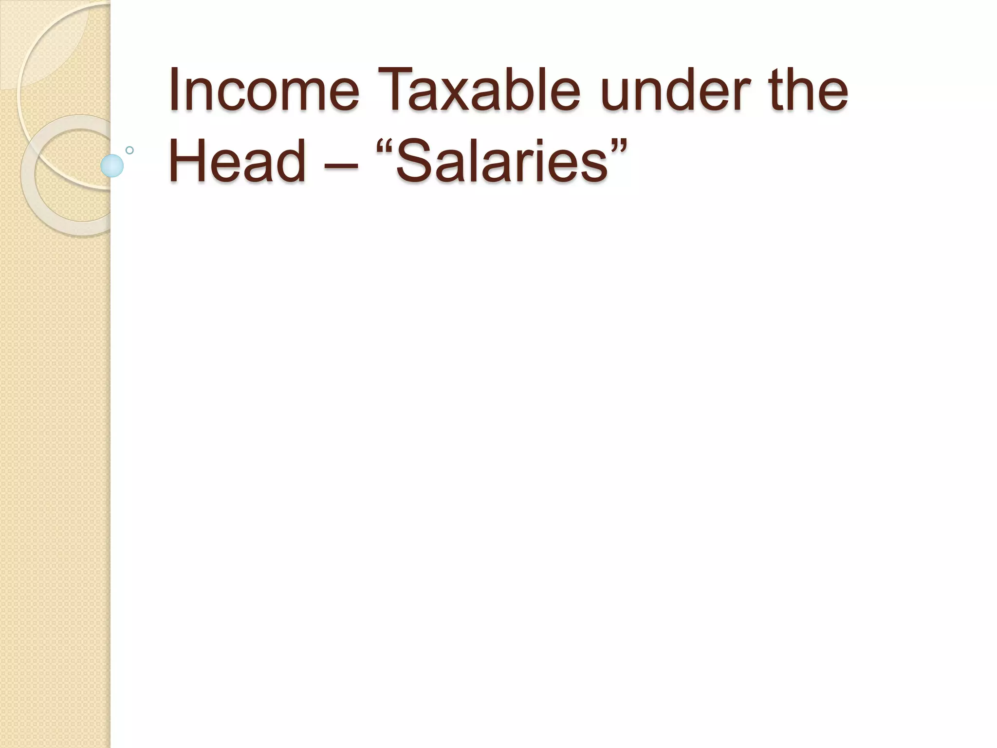 income under the head salary - income tax | PPTX