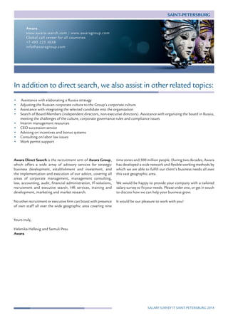 SALARY SURVEY - IT industry SAINT PETERSBURG, 2014 | PDF
