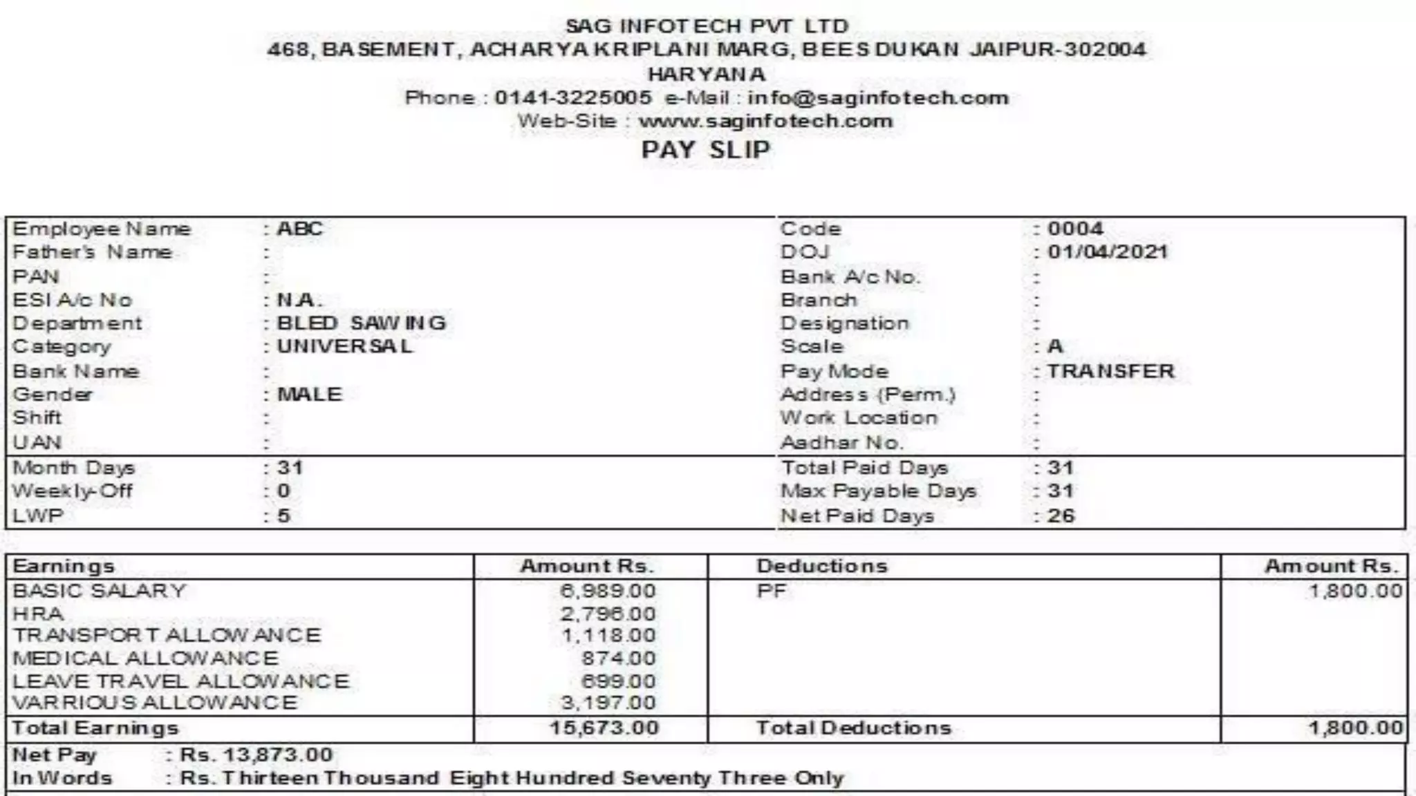 View Complete Details of Salary Slip and Its Parts | PDF