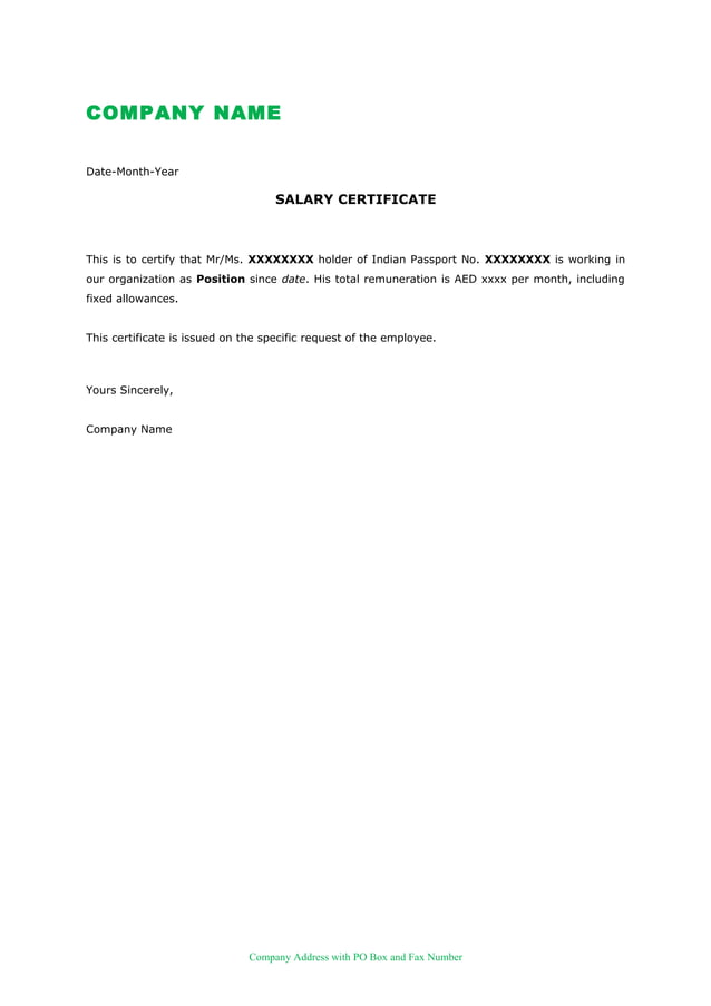 Salary Certificate Sample salary-certificate-sample