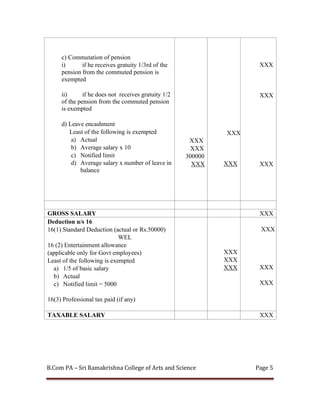 Salary format for assessment year 20 - 21 | PDF | Personal Taxes ...