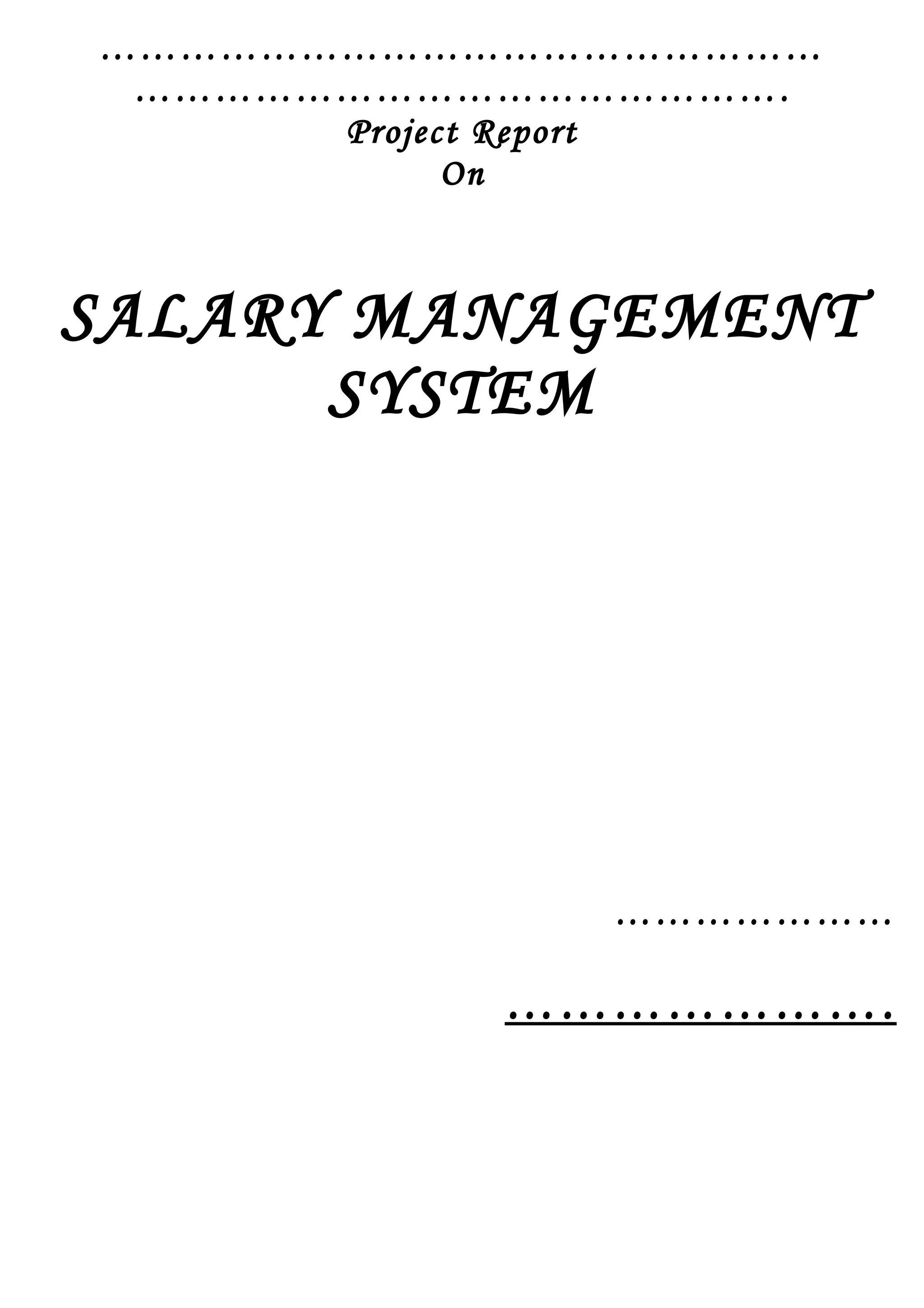 SALARY MANAGEMENT SYSTEM IN C++ | DOC