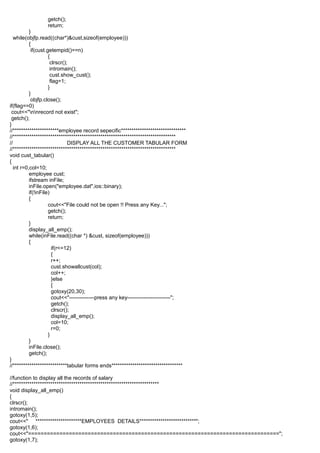 SALARY MANAGEMENT SYSTEM IN C++ | DOC
