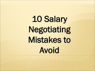 purpose of Salary Negotiation and benefits to HR | PPT