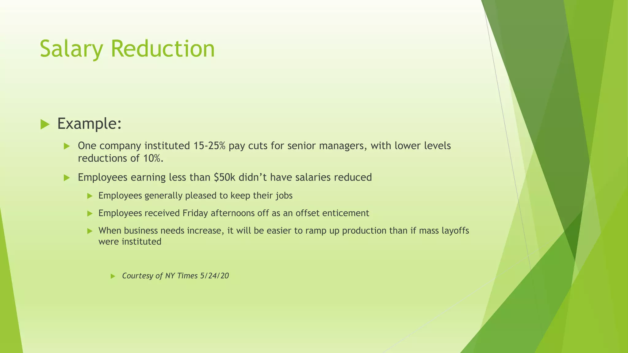 Salary reductions presentation june 2020 with formatting | PPT