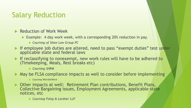 Salary reductions presentation june 2020 with formatting | PPT