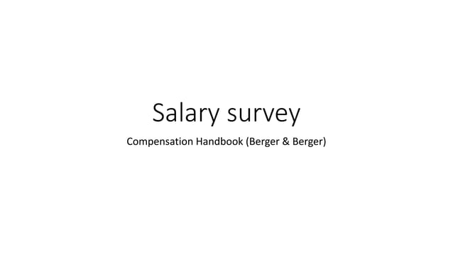 Salary Survey.pptx | Human Resources | Business