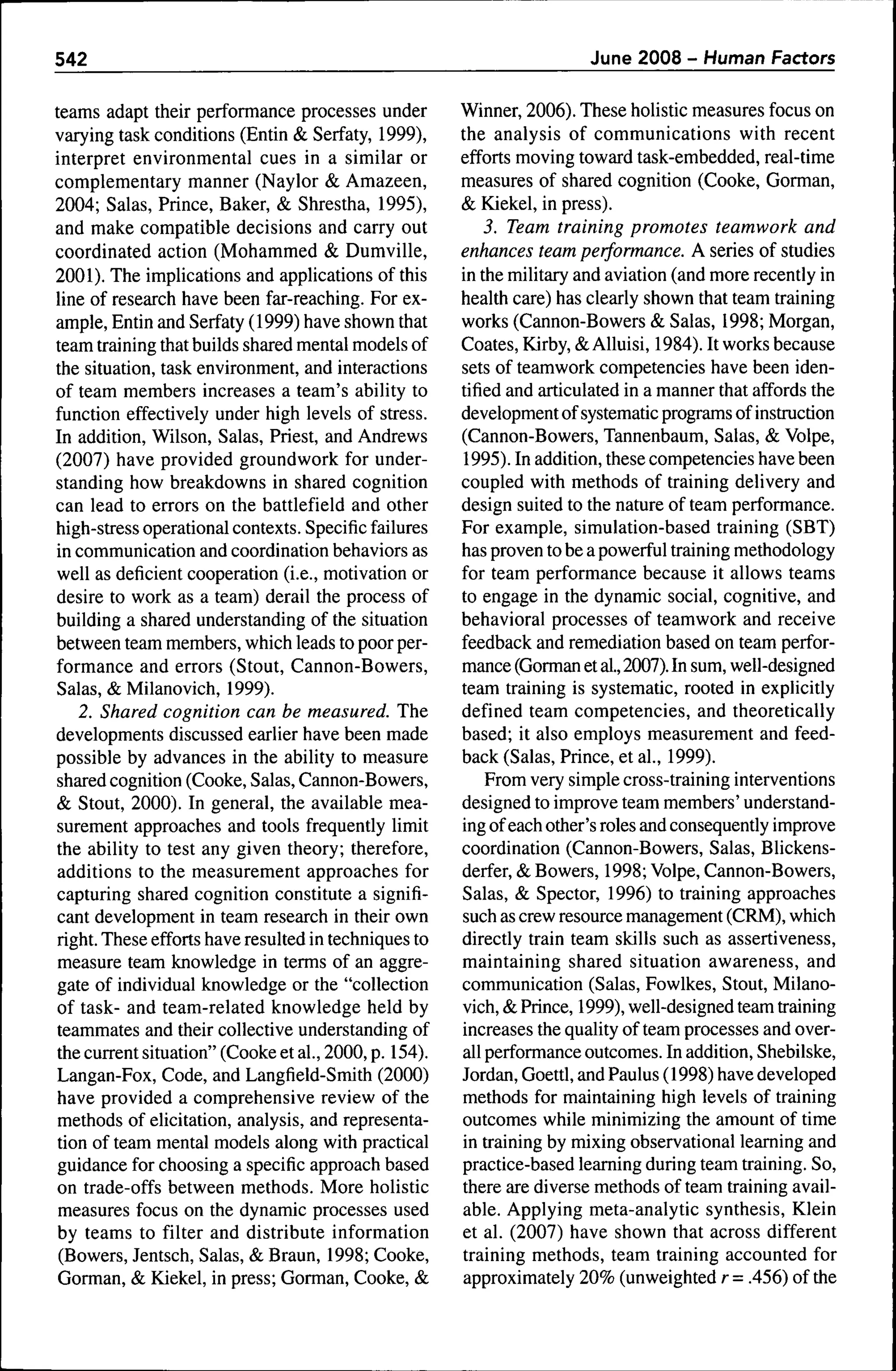 Salas et al (2008) Teams, teamwork and team performance | PDF