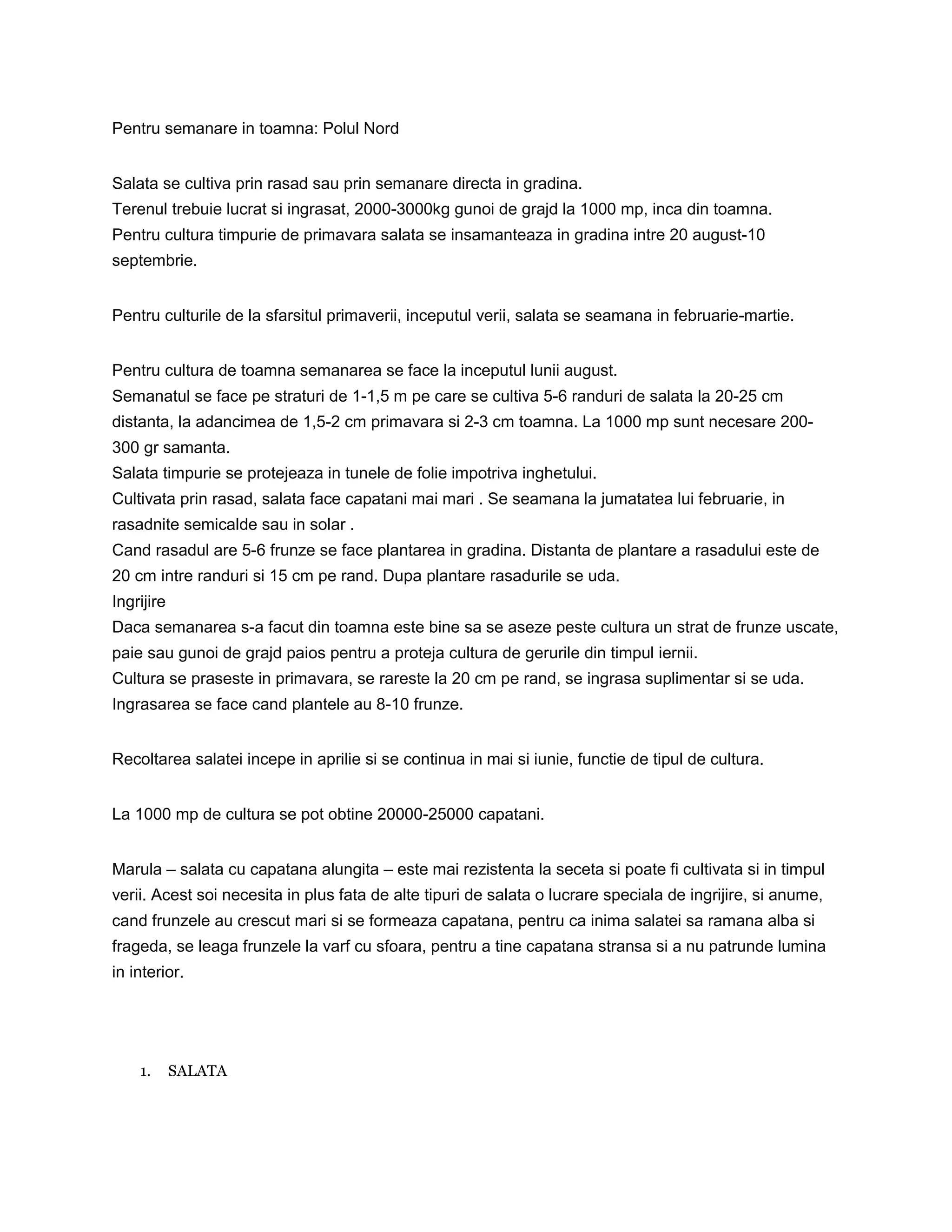 Salata verde cultura | PDF