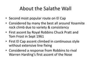 El Capitan Salathe wall ascent, Yosemite National Park | PPTX