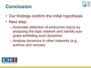 Detection of Embryonic Research Topics by Analysing Semantic Topic Networks | PDF