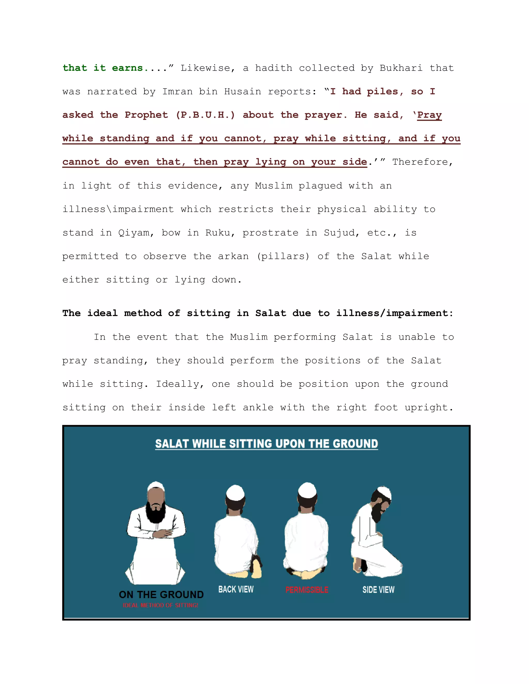 Salat (salah) for those muslims whom are either disabled or plagued ...