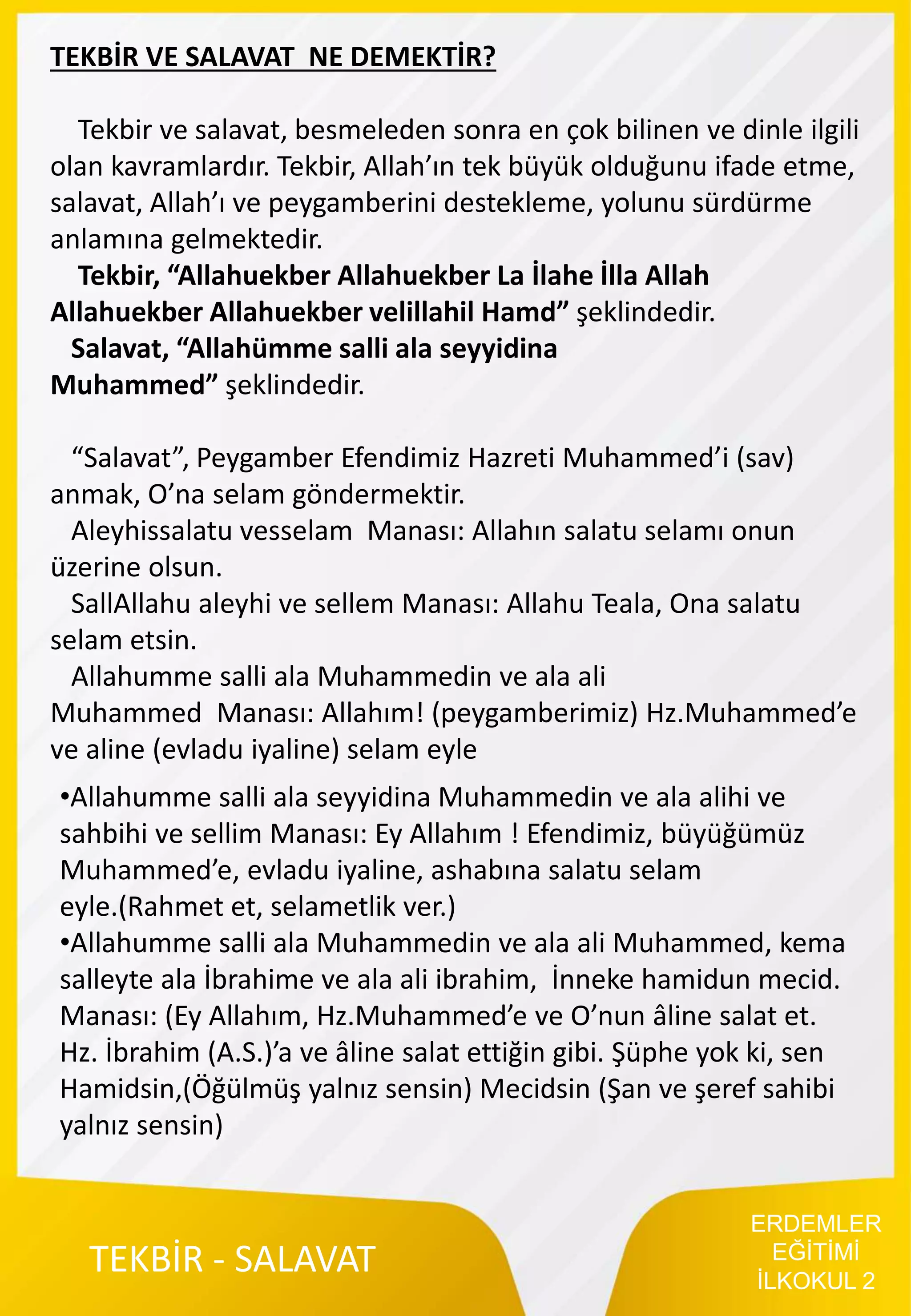 Salavat ve Tekbir | PPTX