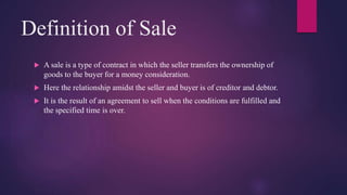 Sale and agreement to sell under Law of Contract 2 | PPTX