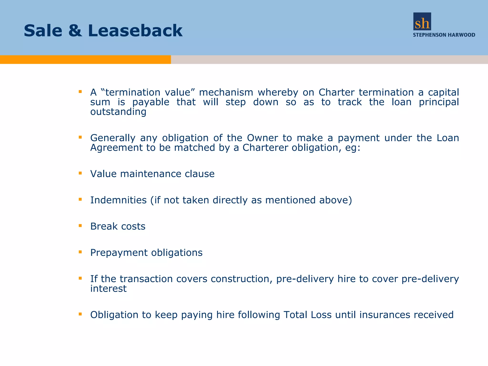 Sale And Leaseback Presentation Martin Green | PPT