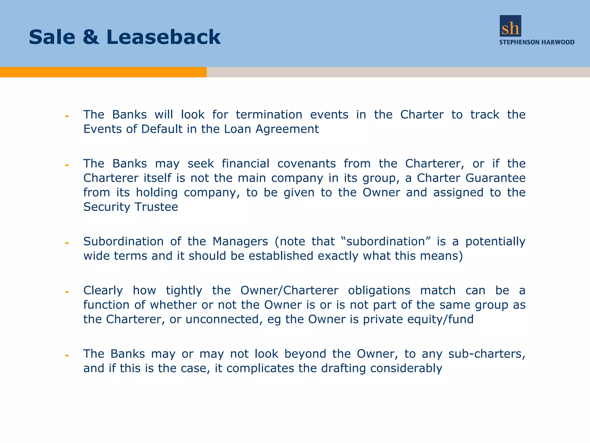 Sale And Leaseback Presentation Martin Green | PPT