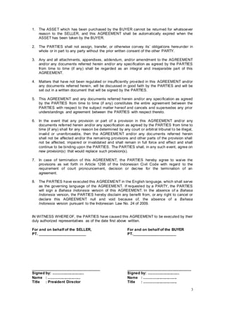 Sale and Purchase Agreement (Purchase this doc, Text: 08118887270 ...