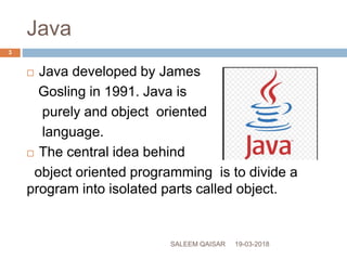 JAVA by Saleem Qasiar | PPT