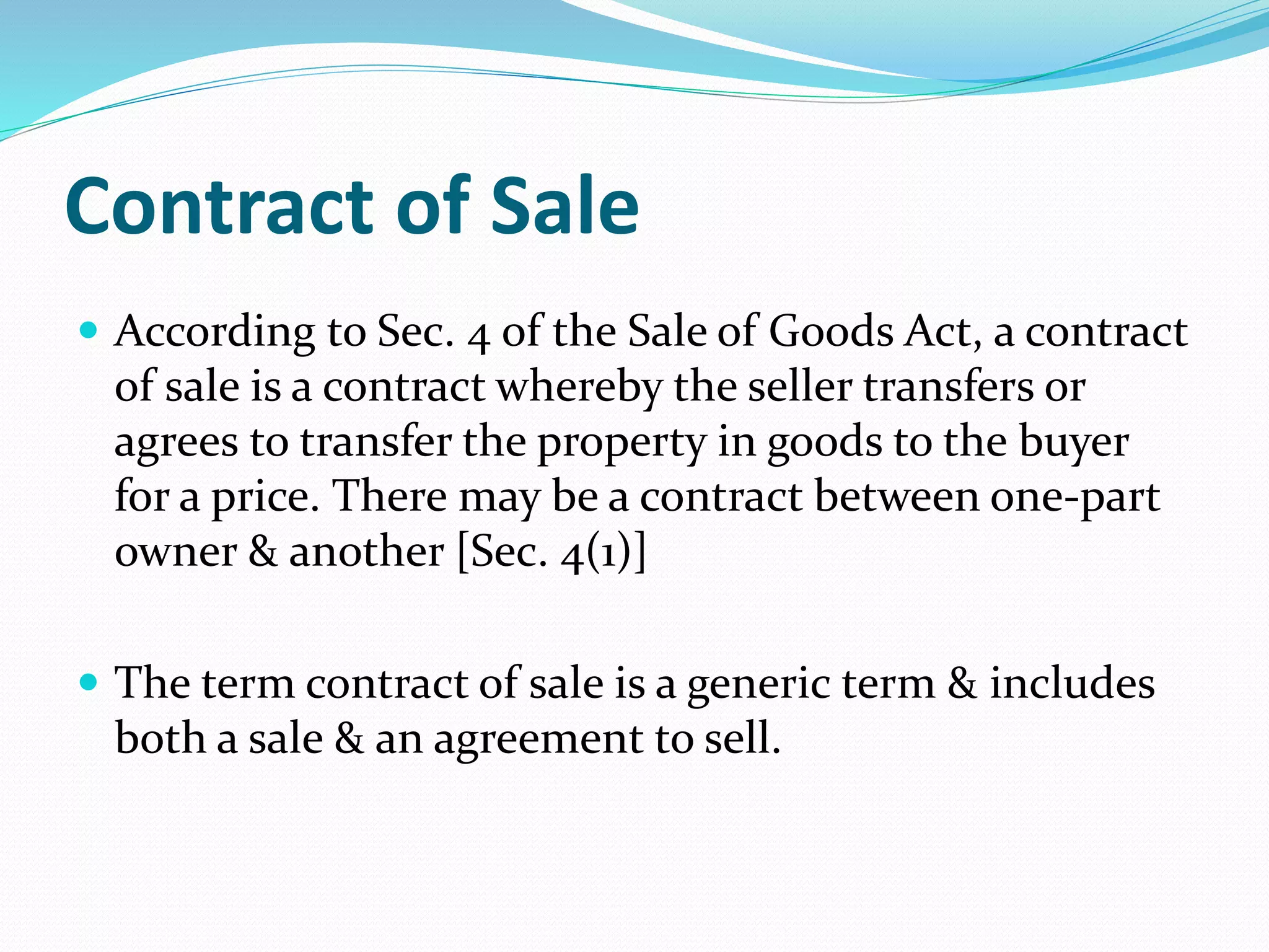 Sale of goods Act, 1930 | PPTX