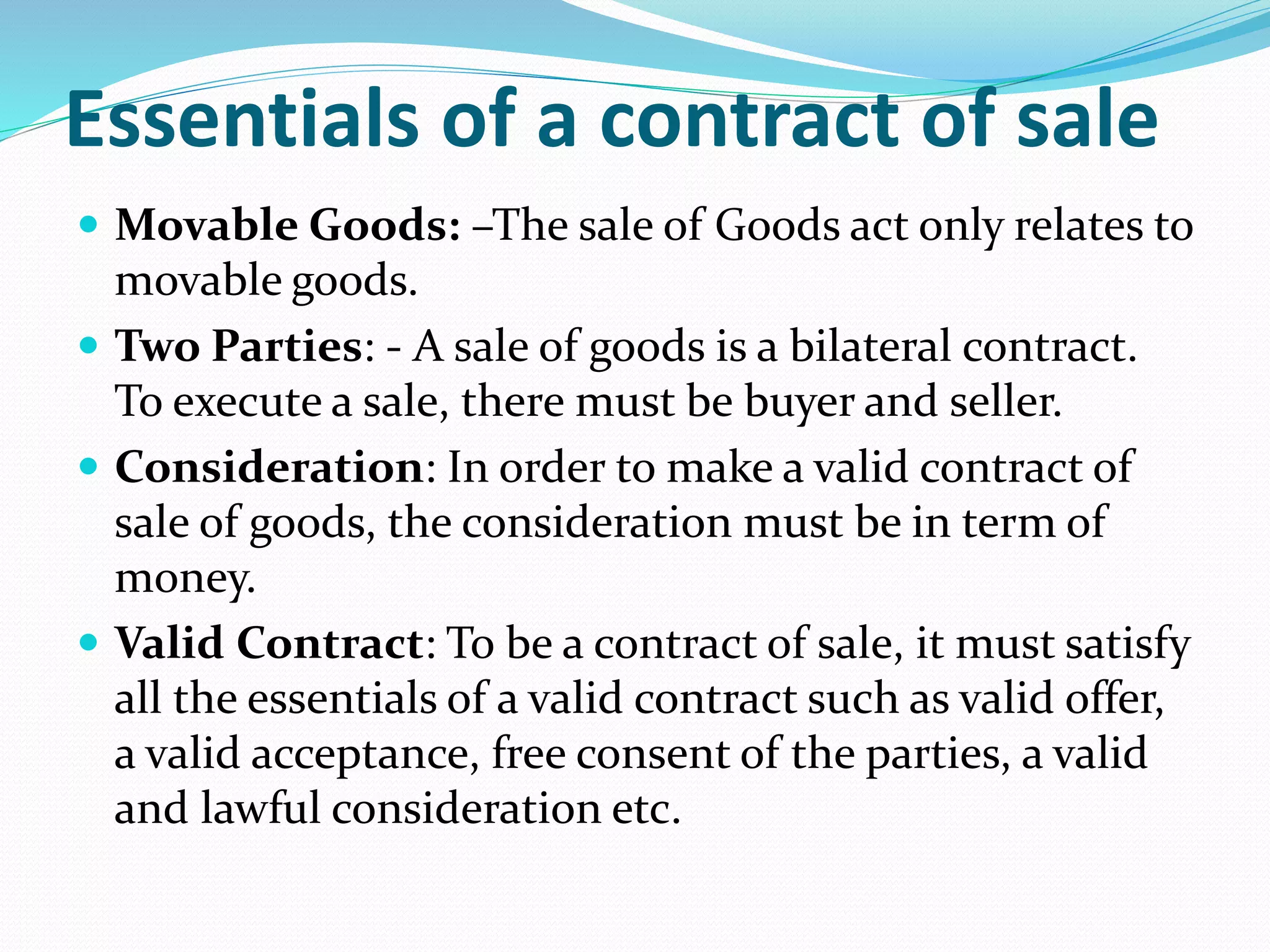 Sale of goods Act, 1930 | PPTX
