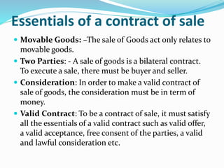 Sale of goods Act, 1930 | PPTX