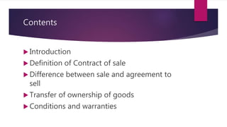 Sale of goods act, 1930 | PPTX
