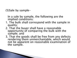 Sale of goods act 1930 | PPTX