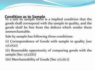 Sale of goods act, 1930 | PPTX