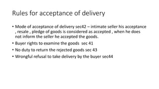 Sale of goods act 1930 | PPTX